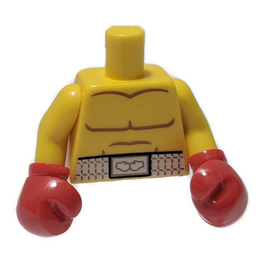 Add Action with LEGO® Yellow Torso Bare Chest with Boxing Belt | Choose ...