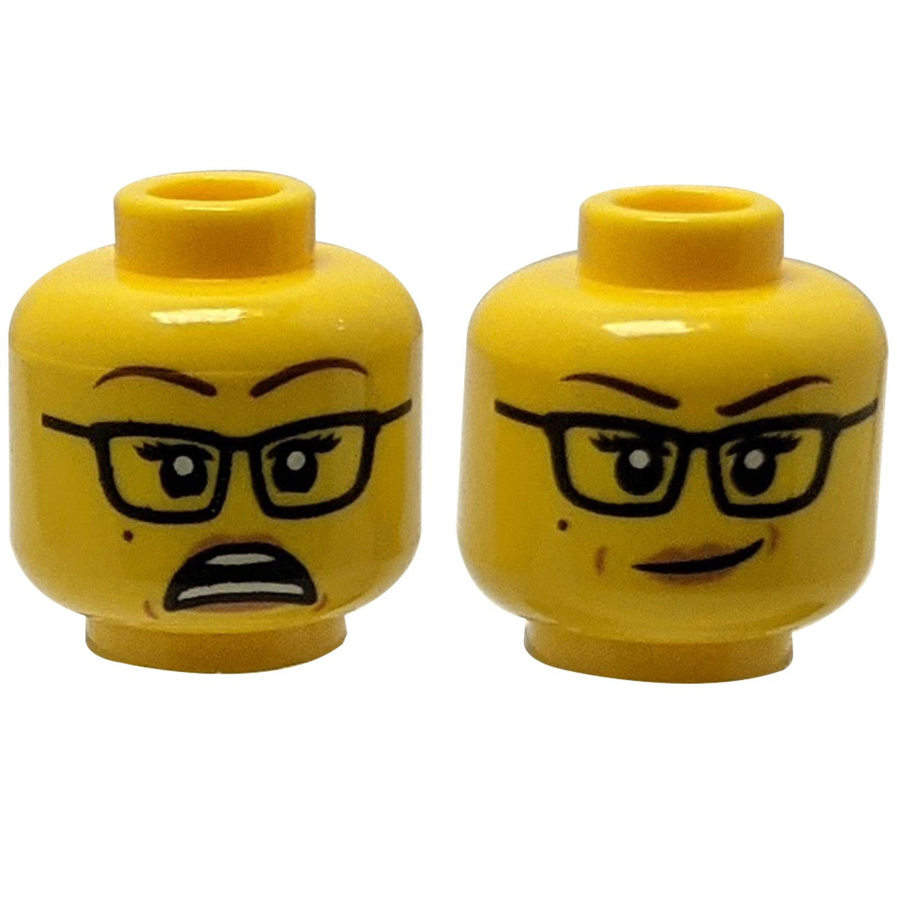 Dual-Sided LEGO® Minifigure Head (Scared/Smirk with Glasses) | Genuine ...